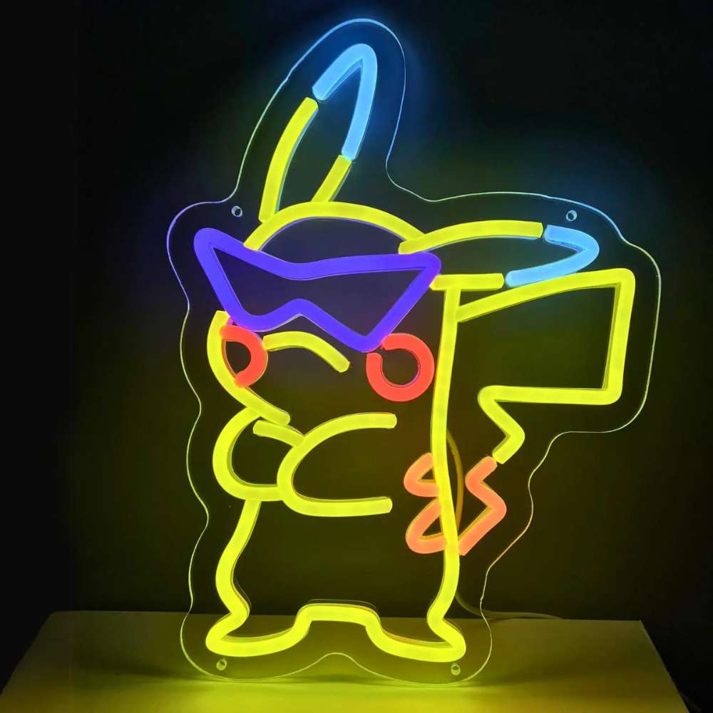 ⚡ Pikachu Neon Sign – Pokémon LED Light for Game Rooms & Collectors