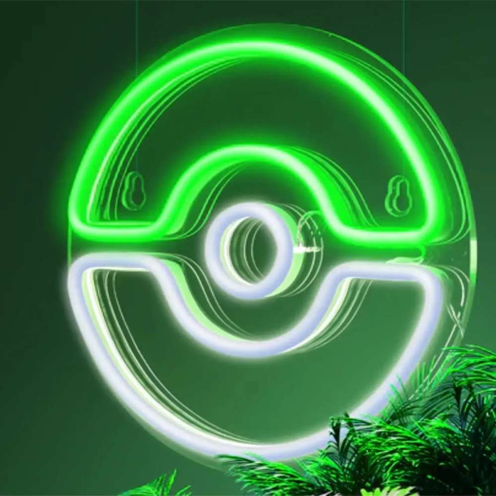 🔵 Iconic PokeBall Neon Light | Dimmable LED Wall Decor – Easy to Install