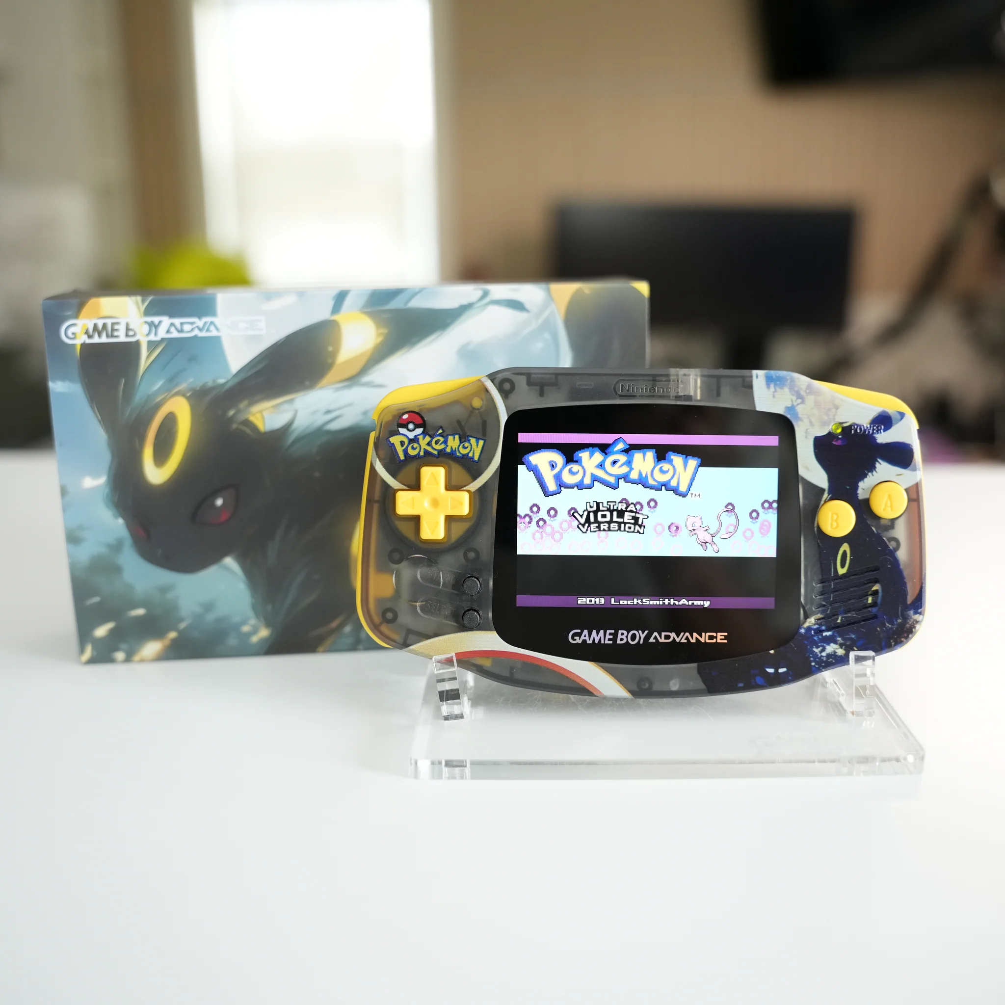 Umbreon – Nintendo Game Boy Advance GBA Black Console IPS Backlit Modded
